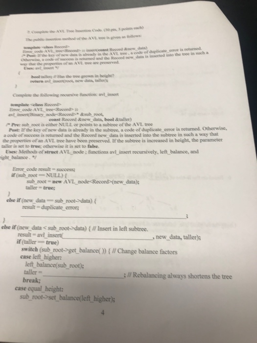 sabealy mthe AVl teo , acode ofdglical.error is | Chegg.com