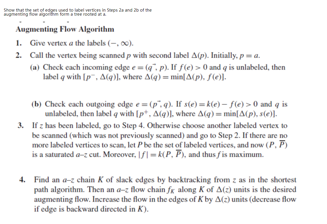 Solved Show that the set of edges used to label vertices in | Chegg.com