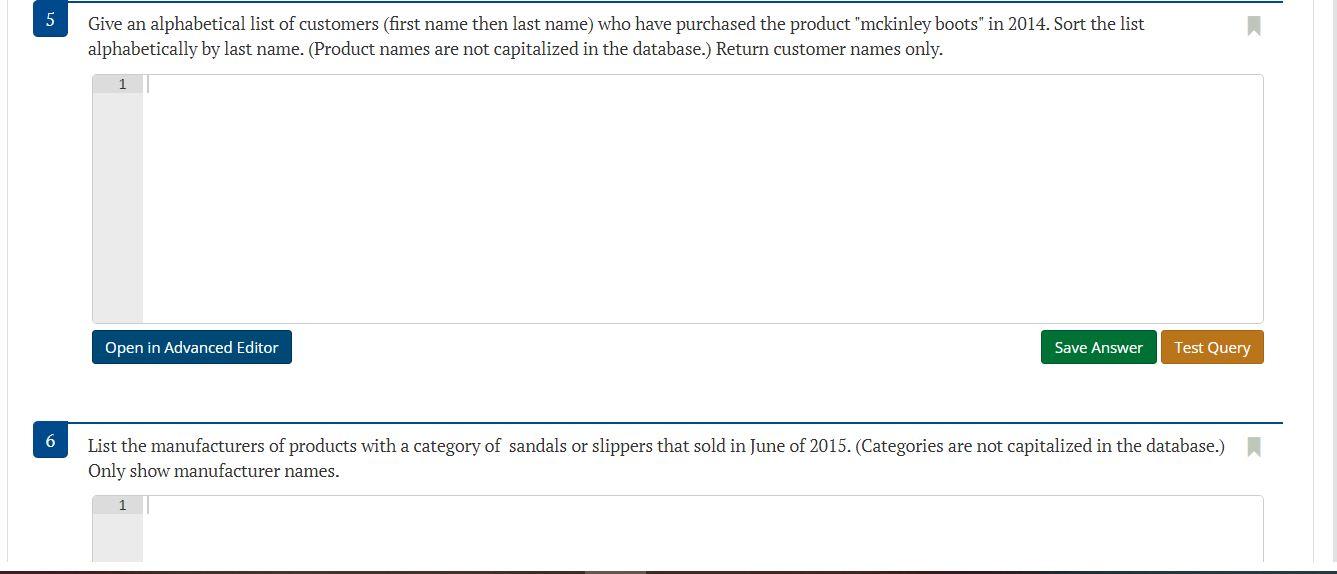 For each information request below, formulate a | Chegg.com