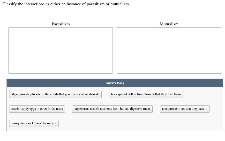 Solved Classify the interactions as either an instance of | Chegg.com