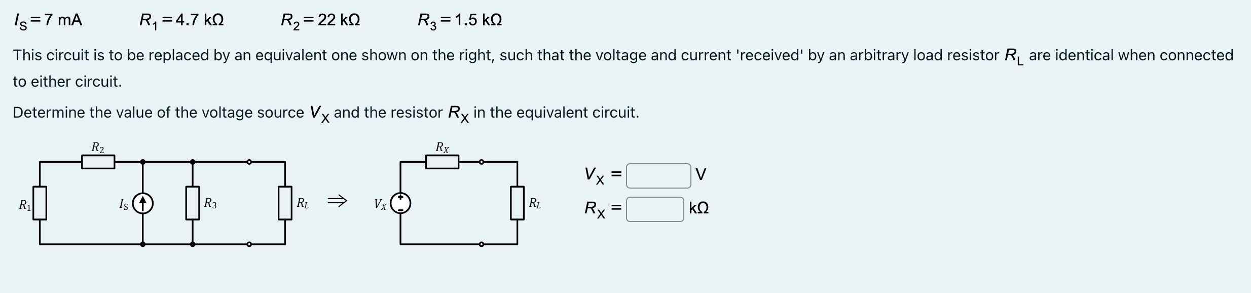 Solved \\[ I_{S}=7 \\mathrm{~mA} \\quad R_{1}=4.7 | Chegg.com