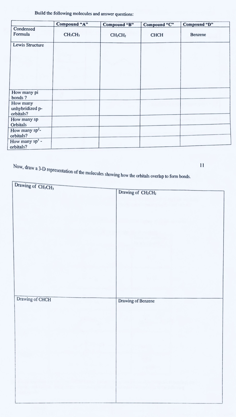Solved Build the following molecules and answer questions: | Chegg.com