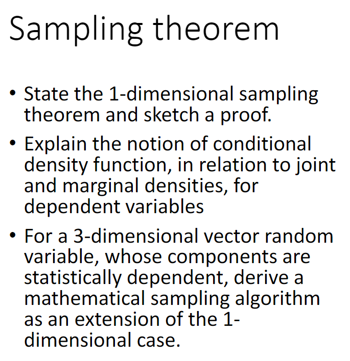 Solved Sampling theorem - State the 1-dimensional sampling | Chegg.com