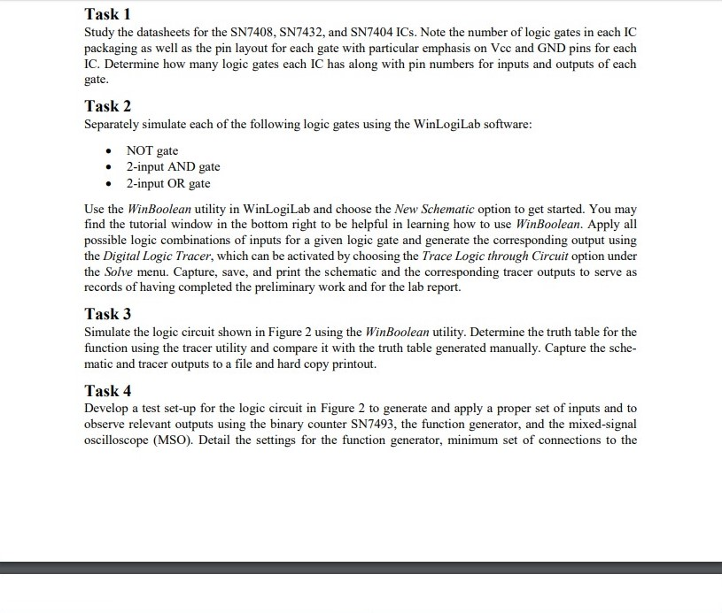 Solved Task 1 Study the datasheets for the SN7408, SN7432, | Chegg.com