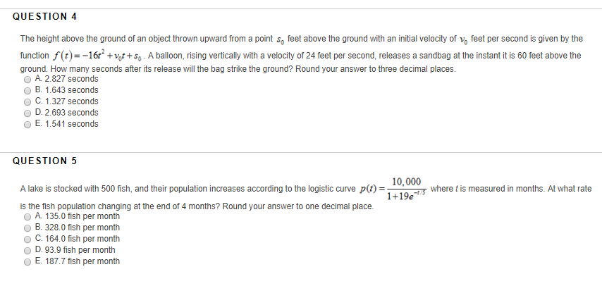 Solved QUESTION 4 The height above the ground of an object | Chegg.com