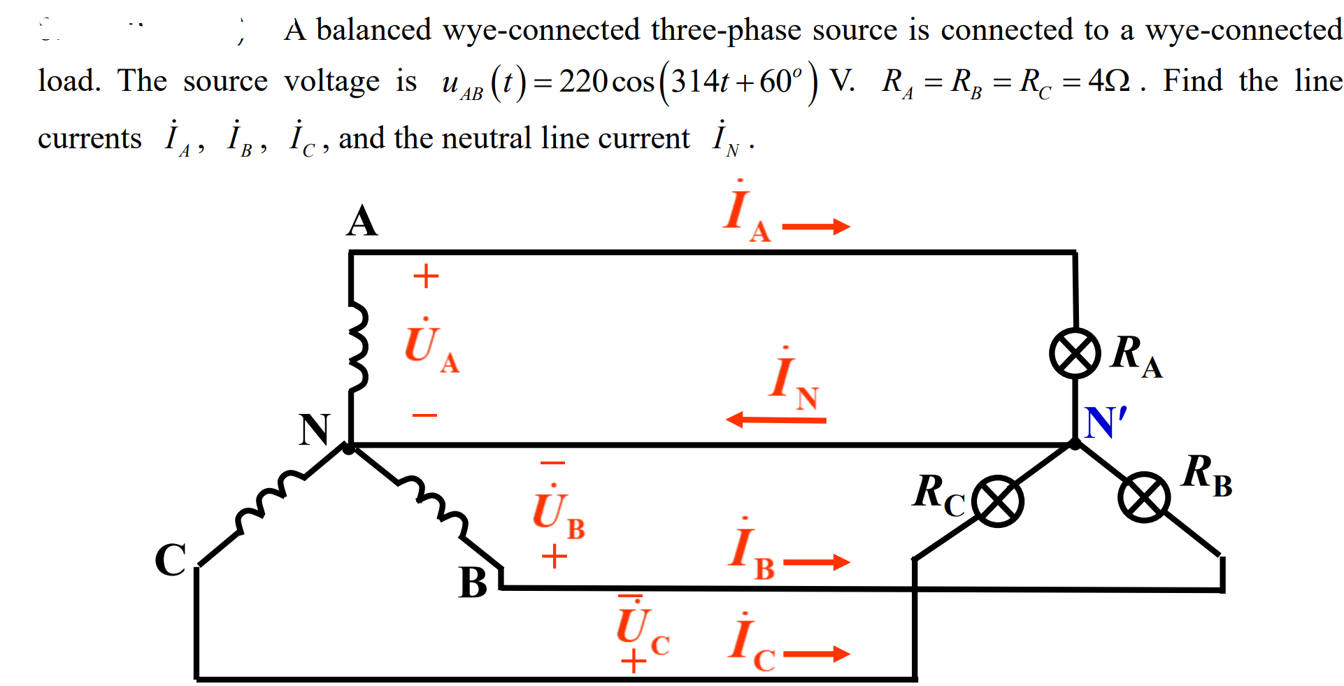 Solved = ; A balanced wye-connected three-phase source is | Chegg.com