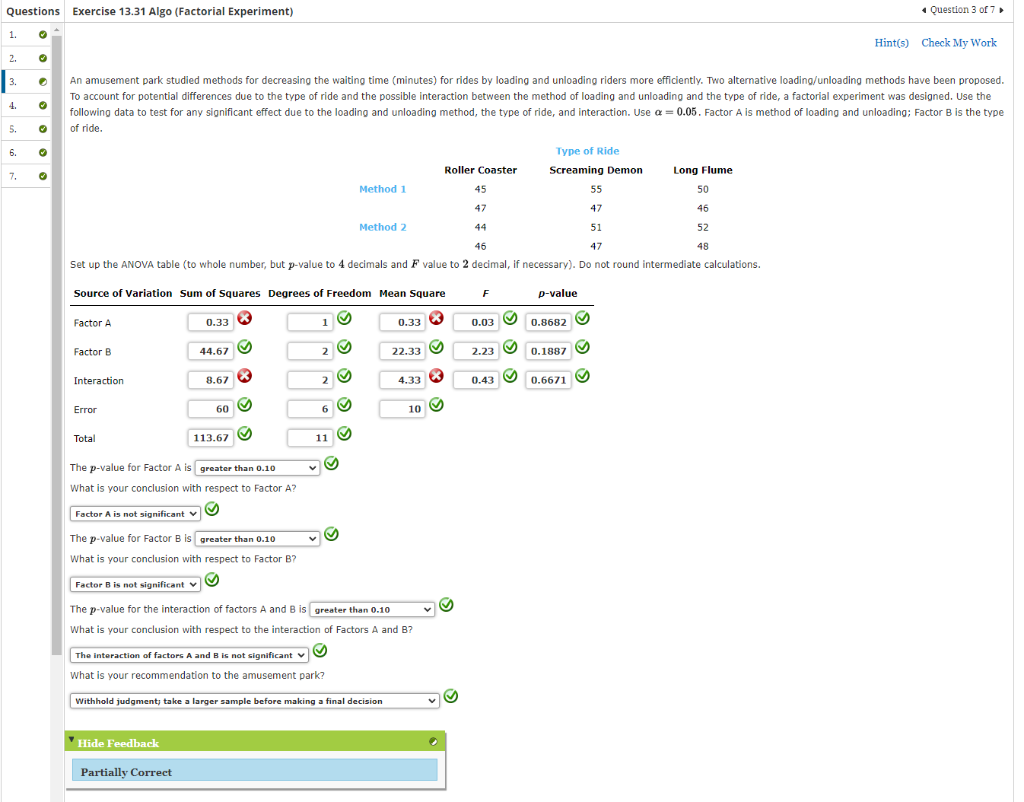 Solved Questions Exercise 13.31 Algo (Factorial Experiment) | Chegg.com
