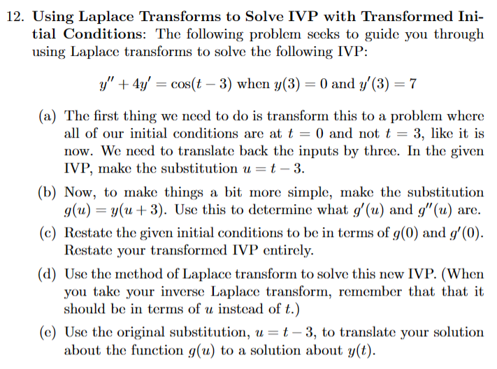 Solved 2 Using Laplace Transforms To Solve Ivp With