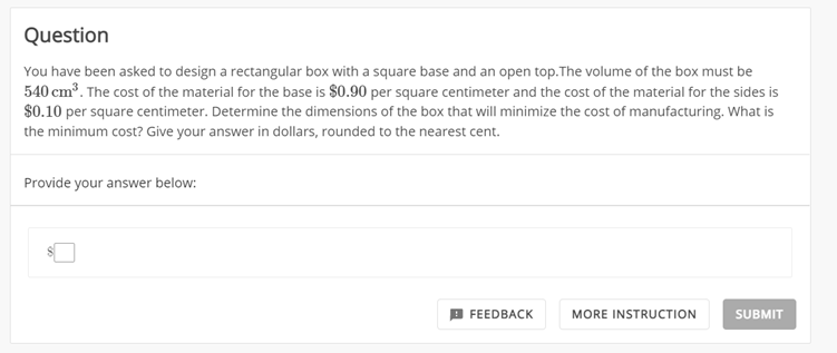 Solved Question You have been asked to design a rectangular | Chegg.com