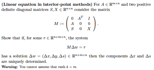 Solved Linear Equation In Interior Point Methods For A 