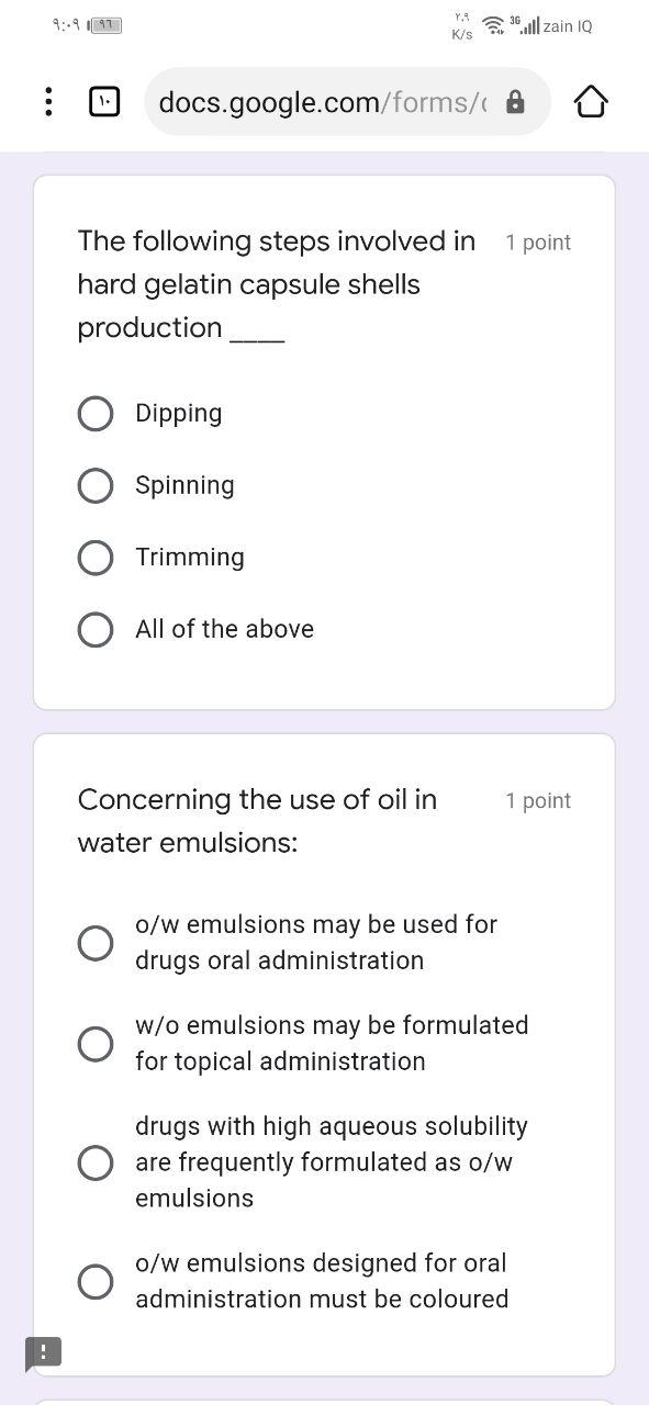 Solved English or wet gum method: 1 point 4 parts volume of | Chegg.com