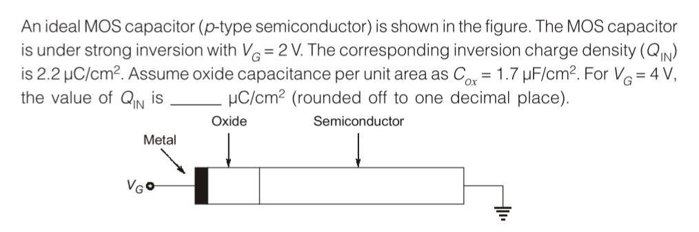 Solved = An ideal MOS capacitor (p-type semiconductor) is | Chegg.com