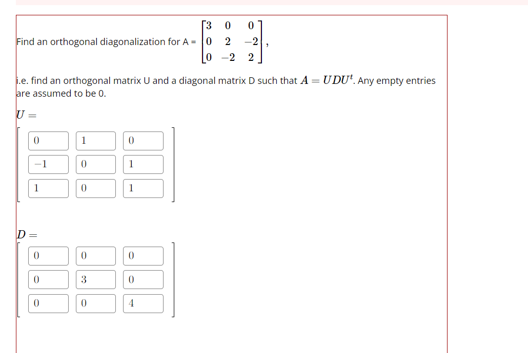 Solved Find an orthogonal diagonalization for | Chegg.com