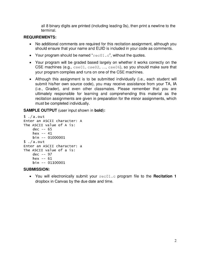 Solved Program Description In This Recitation Assignment