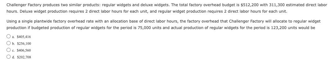 Challenger Factory produces two similar products: | Chegg.com