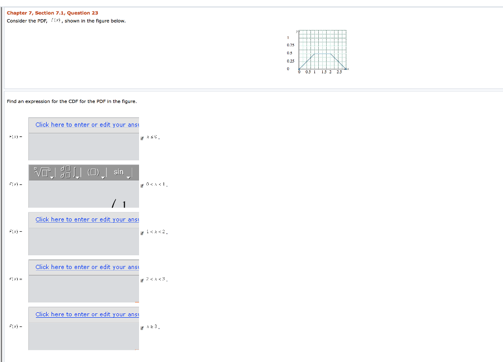 Solved Find an expression for the CDF for the PDF in the | Chegg.com