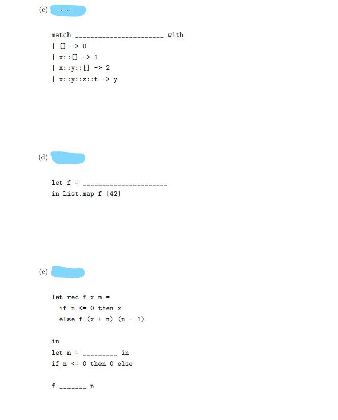 1 Fill in the Blank For each code snippet, fill in | Chegg.com