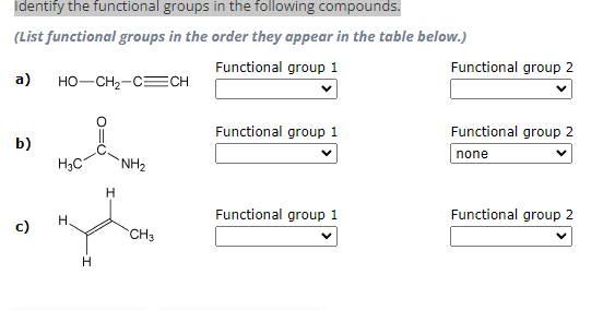 Solved (List functional groups in the order they appear in | Chegg.com