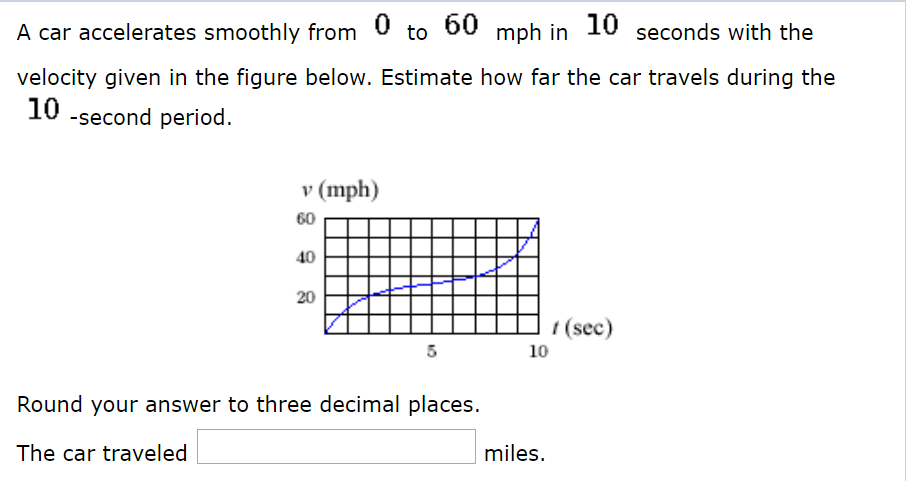Solved 0 to 60 mph in 10 seconds with the A car accelerates | Chegg.com