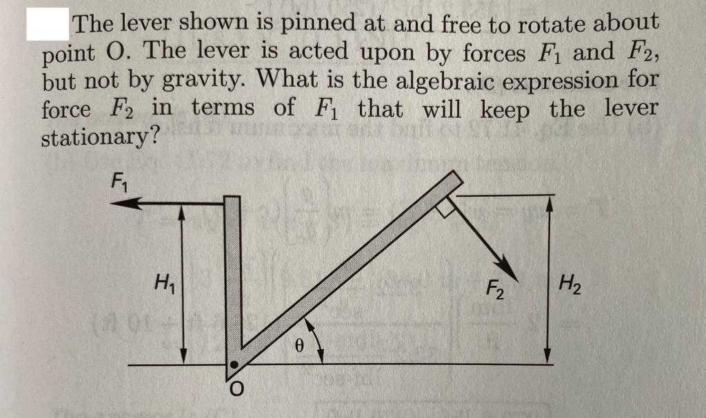 Solved The lever shown is pinned at and free to rotate about | Chegg.com