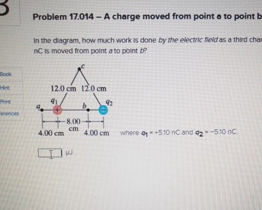 Solved In the diagram, how much work is done by the electric | Chegg.com