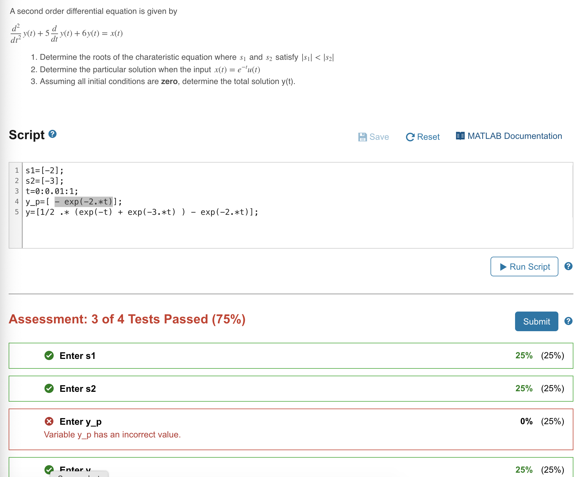 Solved A second order differential equation is given by | Chegg.com