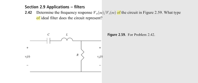 Solved Section 2.9 Applications filters 2.42 Determine the | Chegg.com