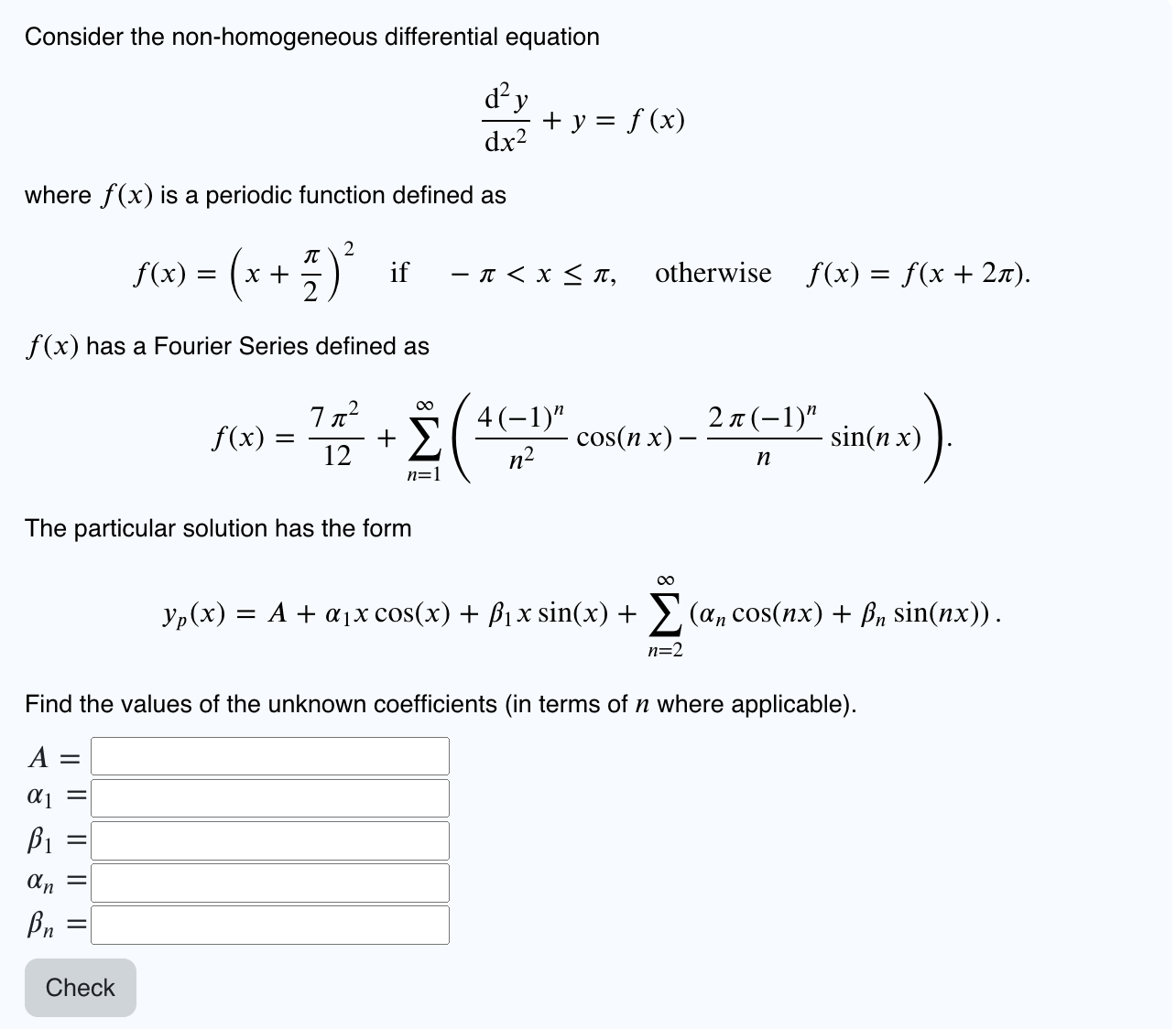 Solved Consider the non-homogeneous differential equation | Chegg.com
