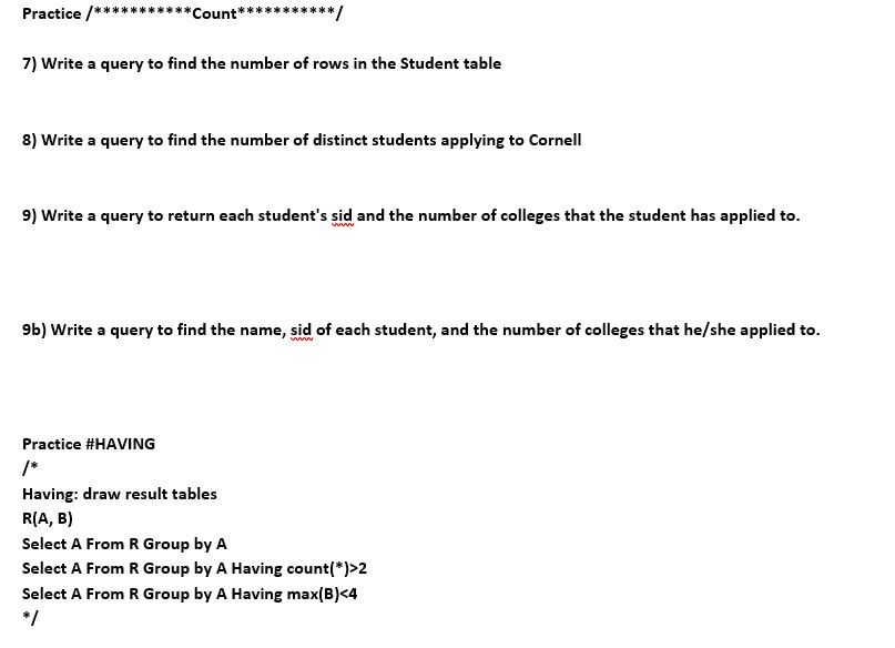 Solved solve 6-9 sql is below DROP DATABASE IF EXISTS | Chegg.com