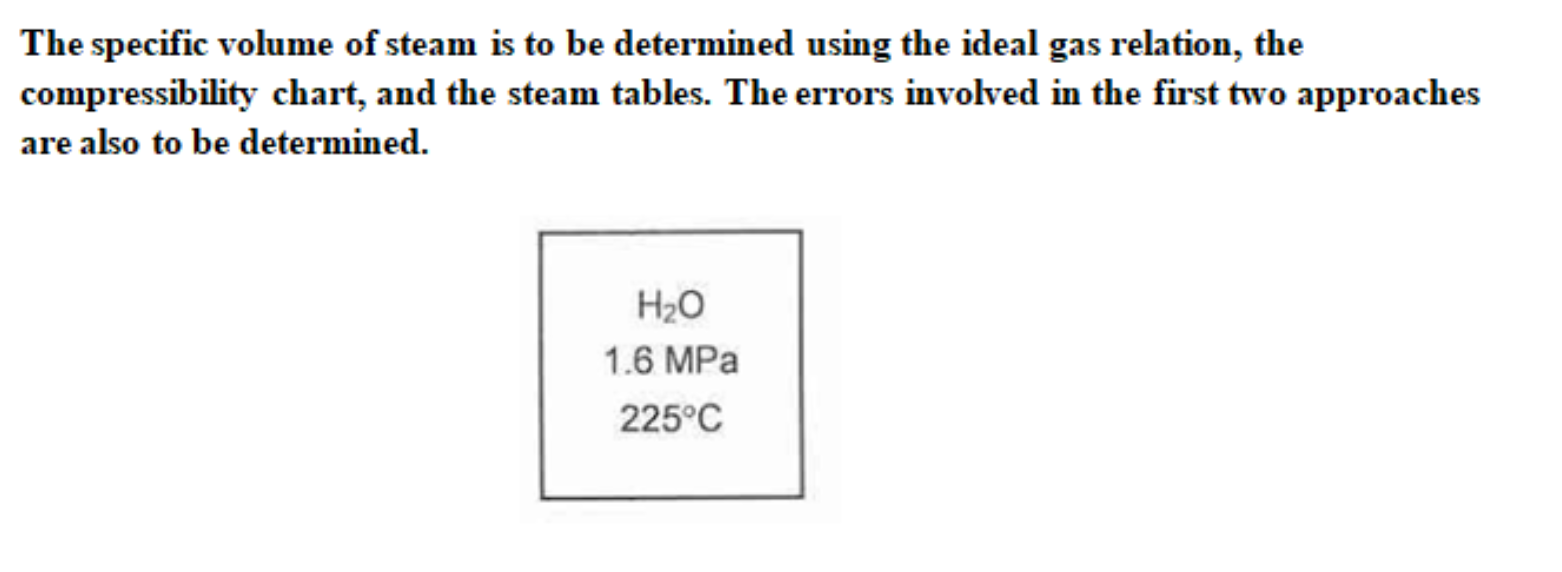 Solved The specific volume of steam is to be determined | Chegg.com