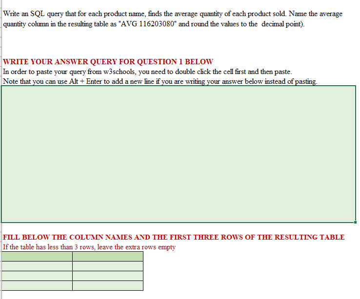 Solved Write an SQL query that for each product name, finds | Chegg.com