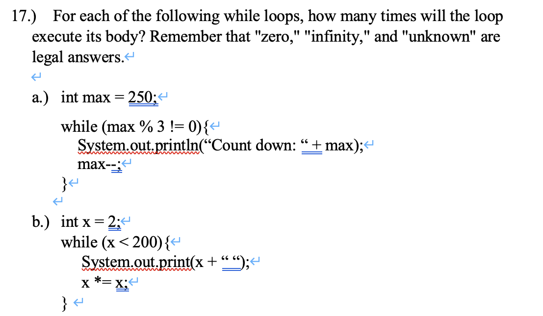 Solved 17 For Each Of The Following While Loops How Many