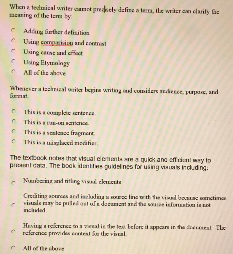 When a technical writer cannot precisely define a | Chegg.com