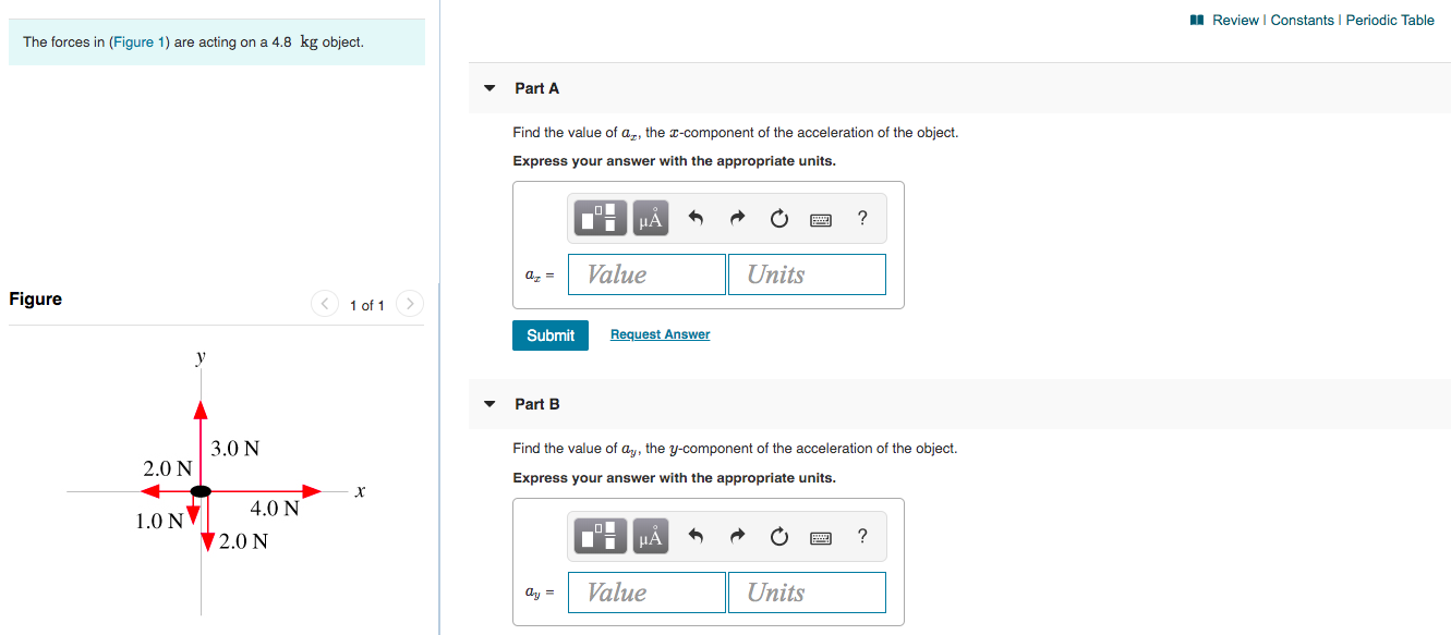 Solved The Forces In Figure 1 Are Acting On A 4 8 Kg