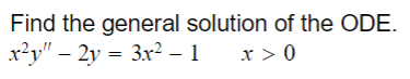 Solved Find the general solution of the ODE. USING VARIATION | Chegg.com