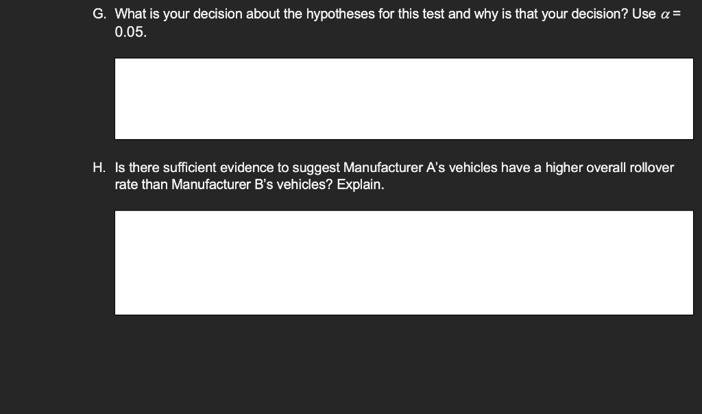 Solved The rollover rate of sport utility vehicles is a | Chegg.com