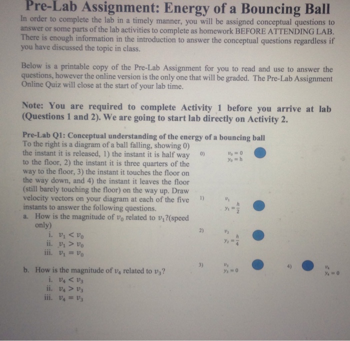 Solved In complete Energy of a Bouncing Ball order to the | Chegg.com