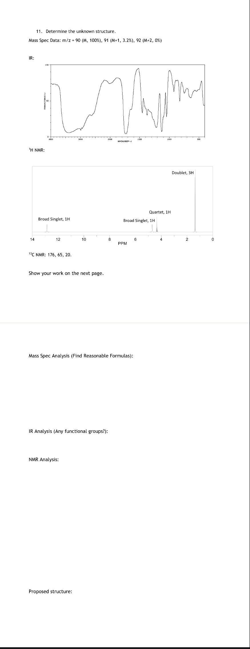 Solved Determine the unknown structure. Mass aseo. data: | Chegg.com