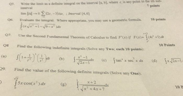 Solved Write the limit as a definite integral on the | Chegg.com