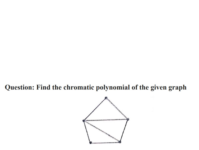 Solved Question: Find the chromatic polynomial of the given | Chegg.com