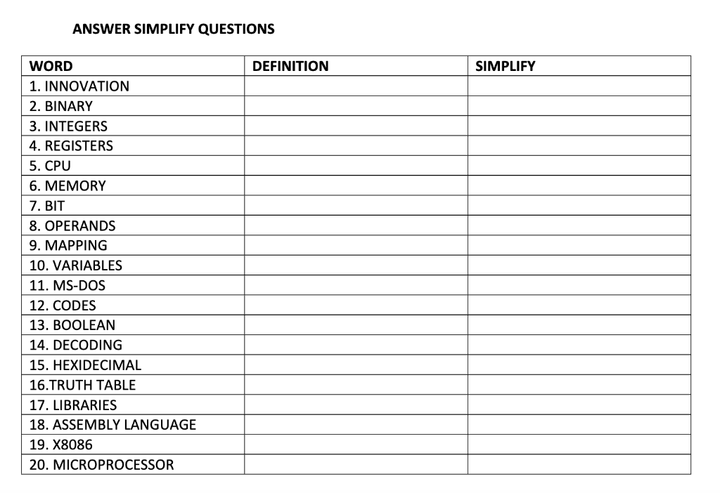 Solved ANSWER SIMPLIFY QUESTIONS | Chegg.com