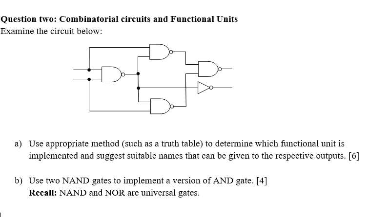 Solved Question two: Combinatorial circuits and Functional | Chegg.com