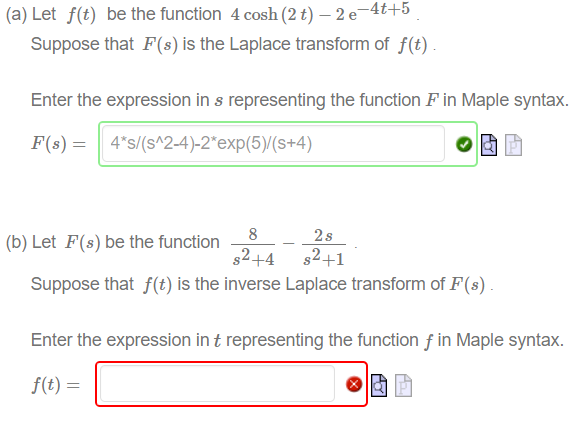 Solved (a) Let f(t) be the function 4cosh(2t)−2e−4t+5. | Chegg.com