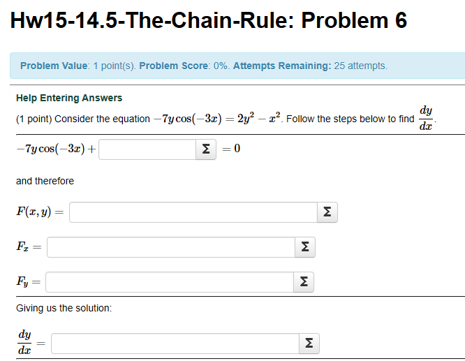 Solved Hw15-14.5-The-Chain-Rule: Problem 6 Problem Value: 1 | Chegg.com