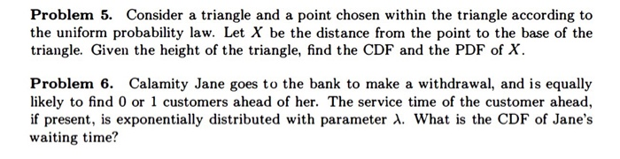 Solved Problem 5. Consider a triangle and a point chosen | Chegg.com