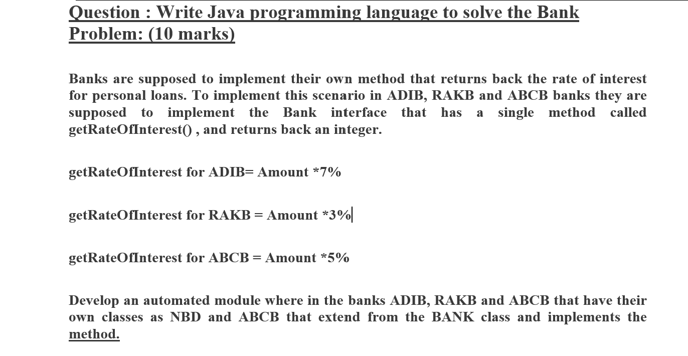 Solved : Question : Write Java programming language to solve | Chegg.com