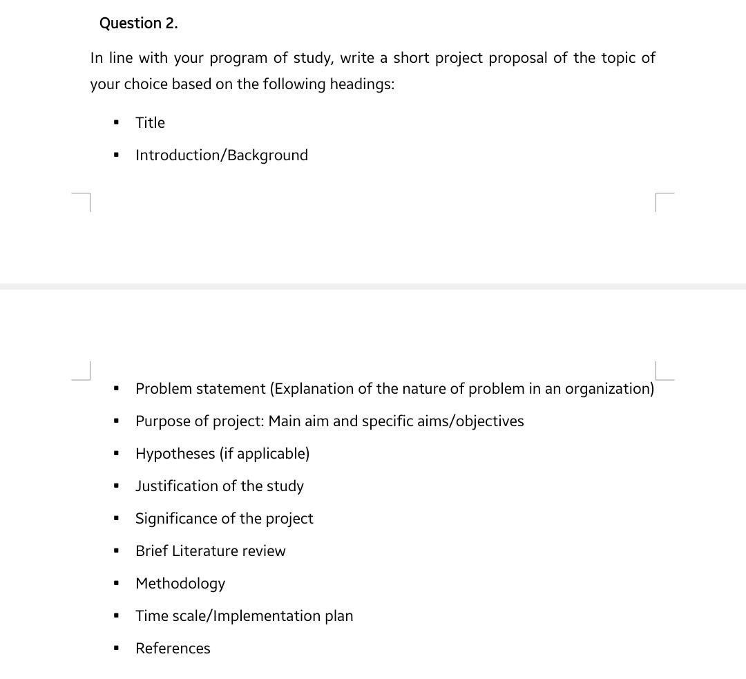 Solved Question 2. In line with your program of study, write | Chegg.com