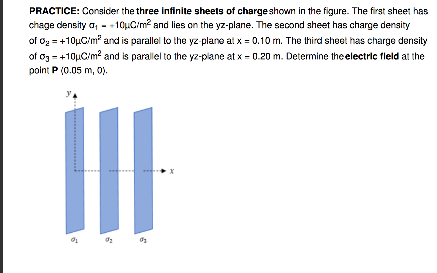 Solved PRACTICE: Consider the three infinite sheets of | Chegg.com