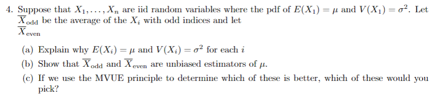 Solved Suppose that x1,dots,xn ﻿are iid random variables | Chegg.com