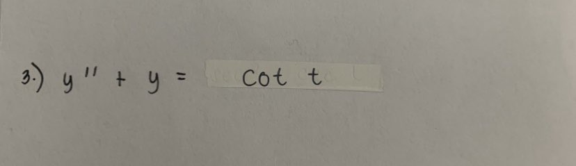 Solved y′′+y= | Chegg.com